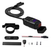 China QC 3.0 Waterproof 12v Motorcycle Usb Outlet Iso Listed Red / Blue for sale