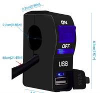 China Handlebar Motorcycle Charging Port With Lamp 5V 2A USB Charger for sale