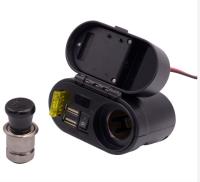 China ABS Black 3A 4 In 1 Motorcycle USB Charger OEM 1 Meter Wire for sale