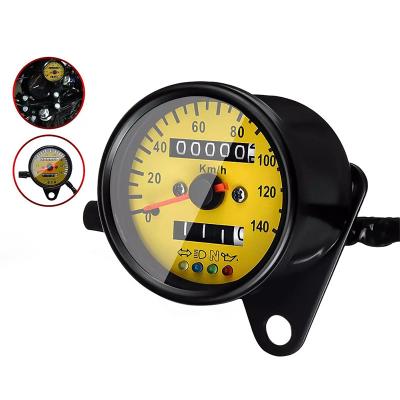 China OEM LED Backlight Dual Odometer Motorcycle Meter 0-140KM/H Vintage Tachometer for sale