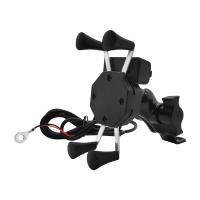 China 360 Degree X Claw Waterproof Motorcycle Phone Mount With Charger 2.5A Usb Charger for sale
