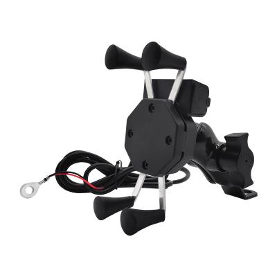 China 360 Degree X Claw Waterproof Motorcycle Phone Mount With Charger 2.5A Usb Charger for sale