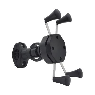 China FCC Handlebar X Claw Motorcycle Phone Mount 360Degree Rotation 0.25KG for sale