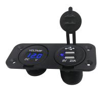 China 2 In 1 12V -24V Car / Motorcycle USB Charger Dual Usb Port Morfayer for sale