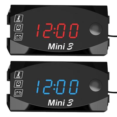 China 3 In 1 12V Mini LED Display Motorcycle Volt Meter Universal Use for sale