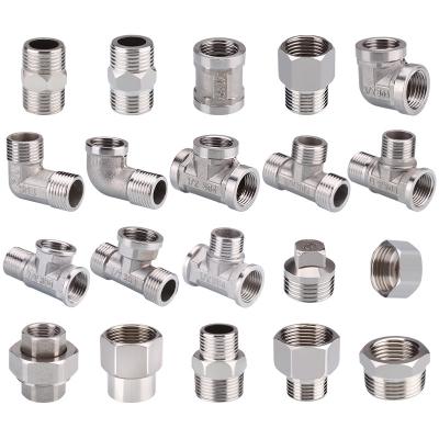 China Stainless Steel 201 202 Male Female Straight Nipple Threaded T Fitting 1/2 Inch for sale