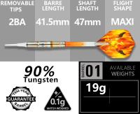 China Emyth Darts 2BA 90% Tungsten Darts Set 19G KYLIN for sale