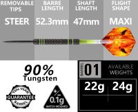 China Emyth Darts Steel Tip Darts Barrel 90% Tungsten Darts Set 22g 24g XUANWU for sale