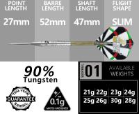 China Gentry Live Darts Steel tip Darts 80% Tungsten Darts Set 23g for sale