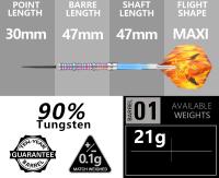 China Emyth Darts Steel Tip Darts Barrel 90% Tungsten Darts Set 21G WARRIOR for sale