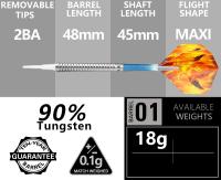 China Emyth Darts 2ba Soft Tip Darts Barrel 90% Tungsten Darts Set 18G KunPeng for sale
