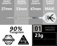 China Emyth Darts Steel Tip Darts Barrel 90% Tungsten Darts Set 23g AoBing for sale
