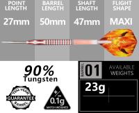 China Emyth Darts Steel Tip 90% Tungsten Darts Set Darts Barrel 23g CAIQUE for sale
