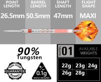 China Emyth SPACE V 90% Tungsten Steel Tip Darts 22g for sale