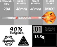 China Emyth Darts 2BA 90% Tungsten Darts Set Darts Barrel 18g 20g SPACE V for sale