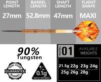 China Emyth 90% Tungsten Steel Tip Darts 22g IVAN Set for sale