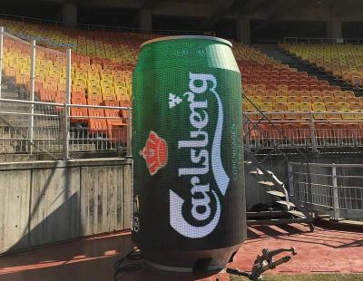 China P8 P10 Custom LED Screen Pop Can Wine Bottle with 160° View Angle and 72-Hour Operation for sale