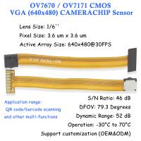 China OV7670 MIPI Camera Module 0.3MP VGA 640x480 Resolution 30fps with 24-pin DVP Interface for sale