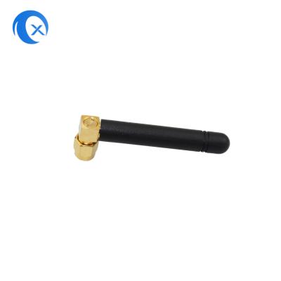 China 2.4G WiFi Right Angle SMA Male Connector High Gain 2dBi GSM Rubber Duck Antenna For Router for sale