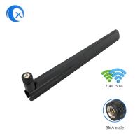 China 5dBi 2.4G 5G Dual Band Omni WiFi Antenna With Swivel RP SMA Connector for sale