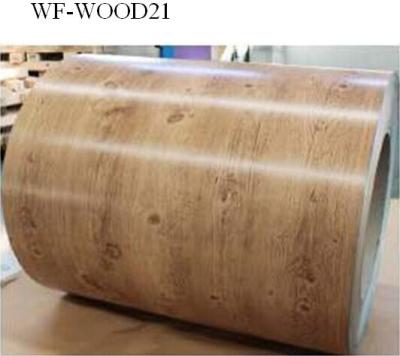 China Wood Patterned Painted Aluminum Coil Fire Resistance DX5ID Grade for sale