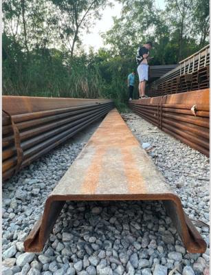 China Hot Cold Rolled Z U Type Steel Sheet Pile Good Water Tightness for sale