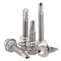 China SWCH22A Glass Wool Blanket 5.5x25 Galvanized Wafer Head Self Drilling Roofing Teck Screw for sale