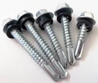 China SWCH22A Glass Wool Blanket 5.5x25 Galvanized Wafer Head Self Drilling Roofing Teck Screw for sale