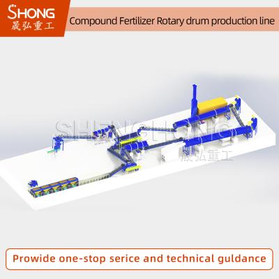 China 100,000 Tons/Year Rotary Drum Granulator NPK Production Line with 20-48% Nutrient Content and Customized Power for sale