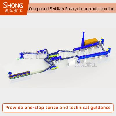 China Dust-Free Rotary Drum Granulation Plant for 100,000 Tons Annual Production of Spherical Particles 1mm-3mm with NPK Content 20%-48% for sale