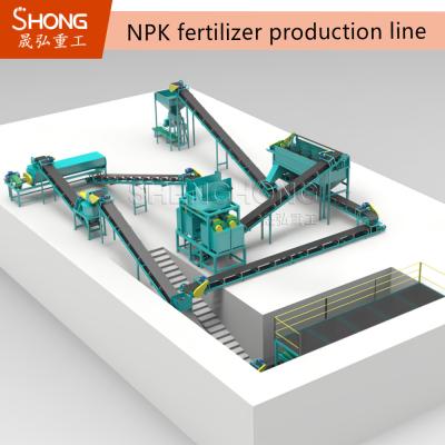 China 1 NPK Fertilizer Production Line With 18.5kw Power And 1-2 Tons Per Hour Capacity for sale