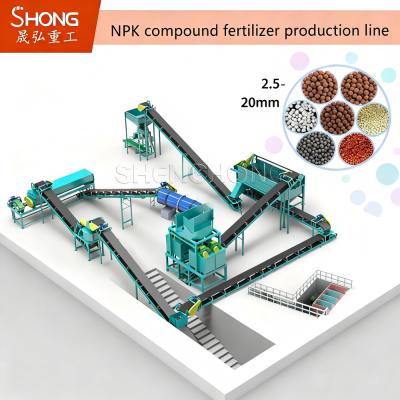 China High Efficiency Energy Saving Customizable NPK Compound Fertilizer Production Line for NPK Fertilizer Making Plant for sale