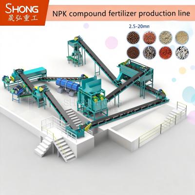 China 380V NPK Fertilizer Production Line with Oval Shape Granules and 10,000 to 300,000 Tons Annual Capacity for sale
