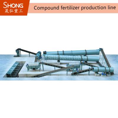 China NPK Fertilizer Plant Compound Fertilizer Production Line with 100,000 Tons Annual Output and 1-10mm Ball Shape Granules for sale