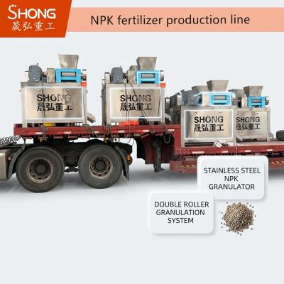 China Stainless Steel NPK Fertilizer Granulator with 12-15t/h Capacity and Double Roller Design for Compound Fertilizer Granulation for sale
