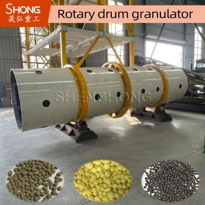China Ball Shape Rotary Drum Granulator for 30,000 Ton/Year NPK Fertilizer Production Line with Carbon Steel Construction for sale