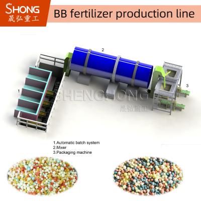China BB Fertilizer Production Line with 1-5t/h Capacity Carbon Steel or Stainless Steel Construction for Long Service Life for sale