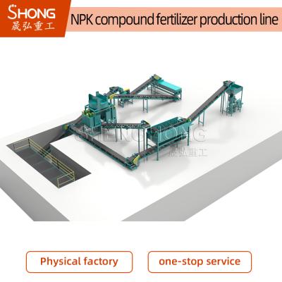 China 18.5kw NPK Fertilizer Production Line with 1-2 Tons Per Hour Capacity and 1 Year Warranty for sale