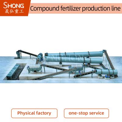 China 50,000–100,000 TPY Rotary Drum Steam NPK Fertilizer Production Line with 1-10 Tons per Hour and ≥90% Granulation Rate for sale