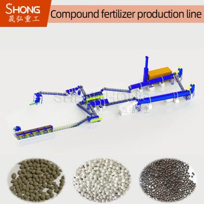 China Compound Fertilizer Production Line with Rotary Drum Granulation Machine for 3-8mm Granule Size and High Granules Strength for sale