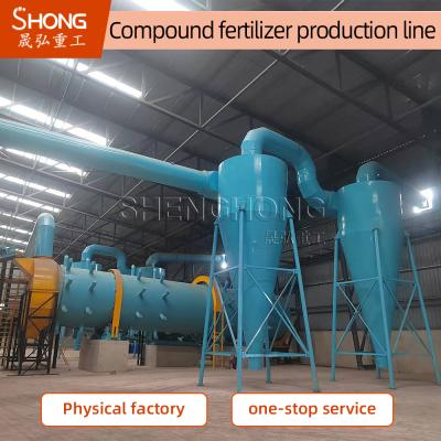 China Large Capacity 12-15t/h NPK Fertilizer Production Line with Ball Shape Granules Compound Fertilizer Rotary Drum Granulator for sale