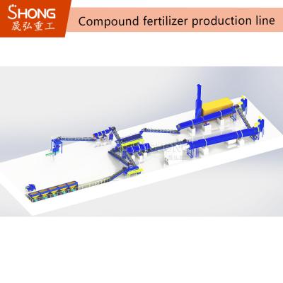 China Automatic Compound Fertilizer Production Line with 10 T/H Capacity and PLC Control for Continuous Granulation for sale