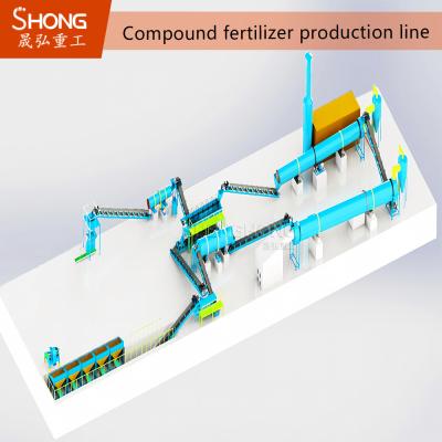 China 10-30 T/H NPK Compound Fertilizer Production Line with 20%-48% NPK Ratio and 0.5% Batching Accuracy for Turnkey Compound Fertilizer Production Plant for sale
