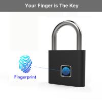China Outdoor Gate Smart Fingerprint Padlock Keyless Biometric Pad Lock Water Resistant for sale