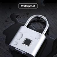 China USB Rechargeable Smart Fingerprint Padlock Small Portable For Locker Drawer Gym Office for sale