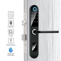 China Slim European Standard Mortise Smart Fingerprint Door Lock With TT LOCK APP for sale