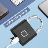 China Waterproof Keyless Fingerprint Padlock Anti Theft Security Digital Portable For Gym Locker for sale
