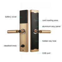China Staineless Steel Gold Color Hotel Smart Card Door Locks for Hotel Apartment Office for sale