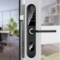 China Slim Body Fingerprint Password TTlock App Controlled Door Lock with 4 pcs AAA Battery for sale