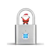 China IP65 Waterproof Digital Fingerprint Padlock ‎Polished Zinc Alloy Micro USB Charging for sale